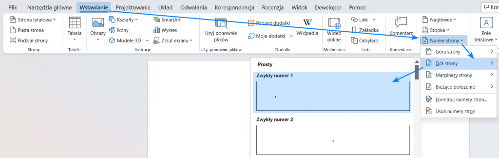 Word numerowanie stron - Poradnik Excel